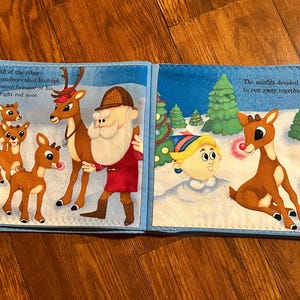 Rudolph the Red Nosed Reindeer Cloth Fabric Baby Book, Christmas Fabric ...