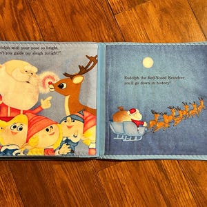 Rudolph the Red Nosed Reindeer Cloth Fabric Baby Book, Christmas Fabric ...