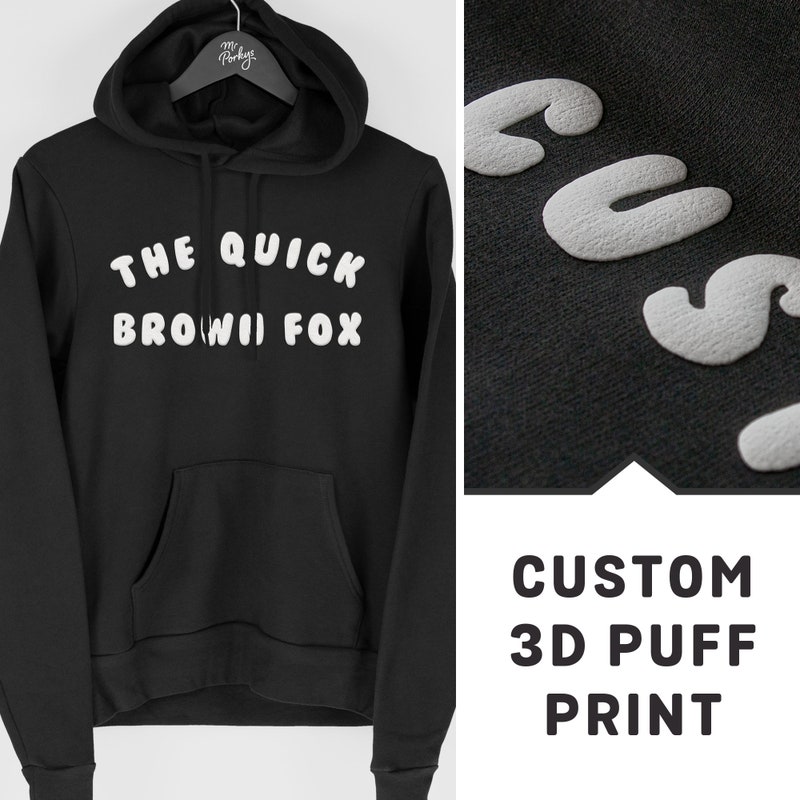 Puff Print Hoodie - Etsy