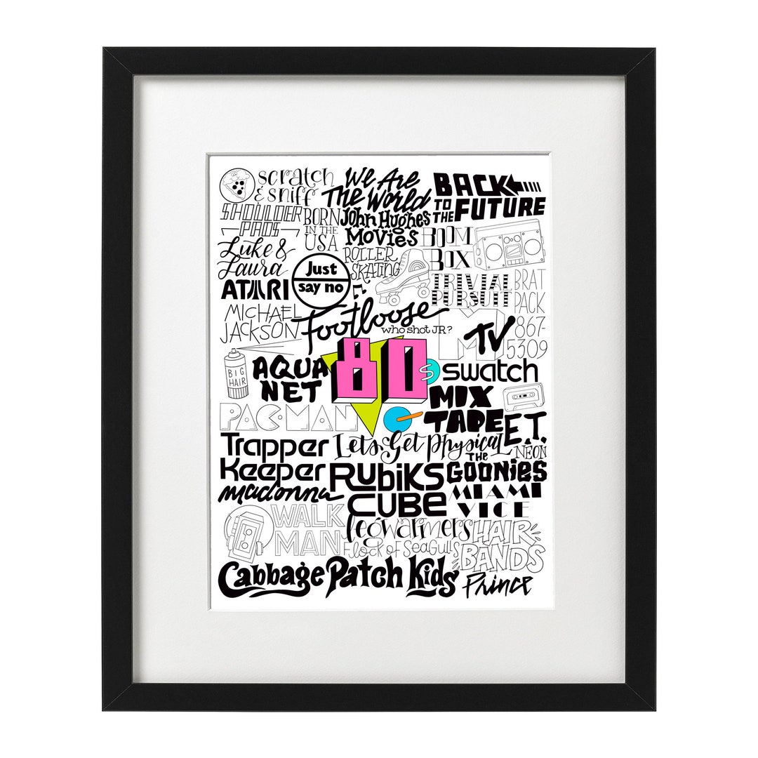 80's Type Mashup Eighties Art Print - Etsy