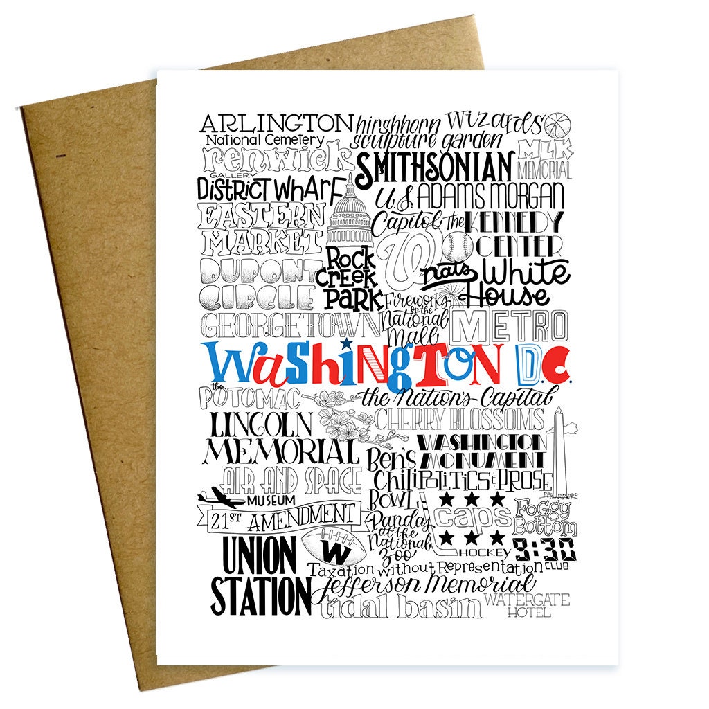Washington DC Type Mashup Card - Etsy