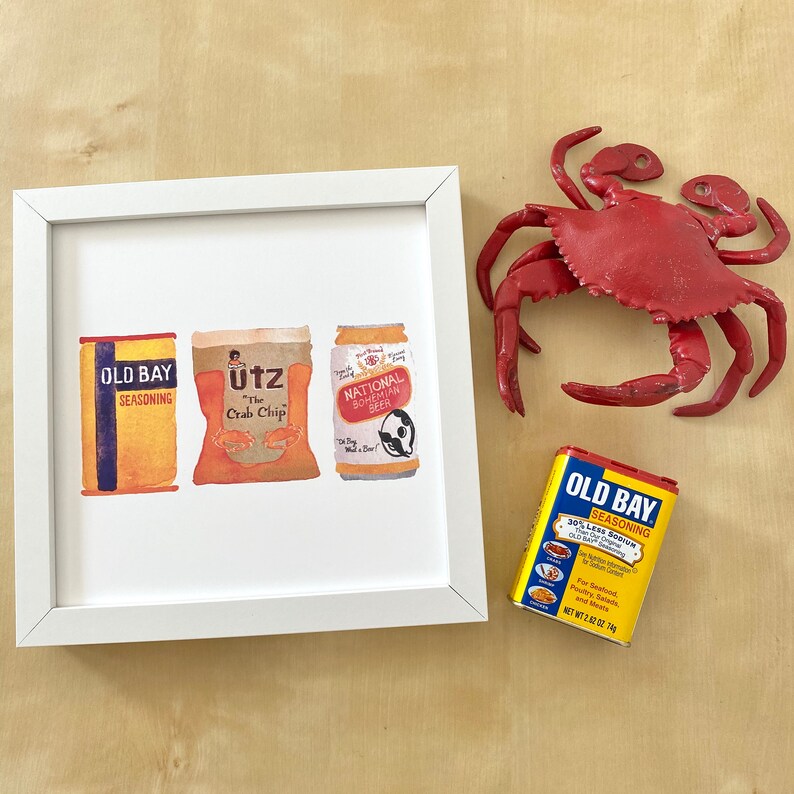 Utz Old Bay and Natty Boh Watercolor Art Print - Etsy Australia
