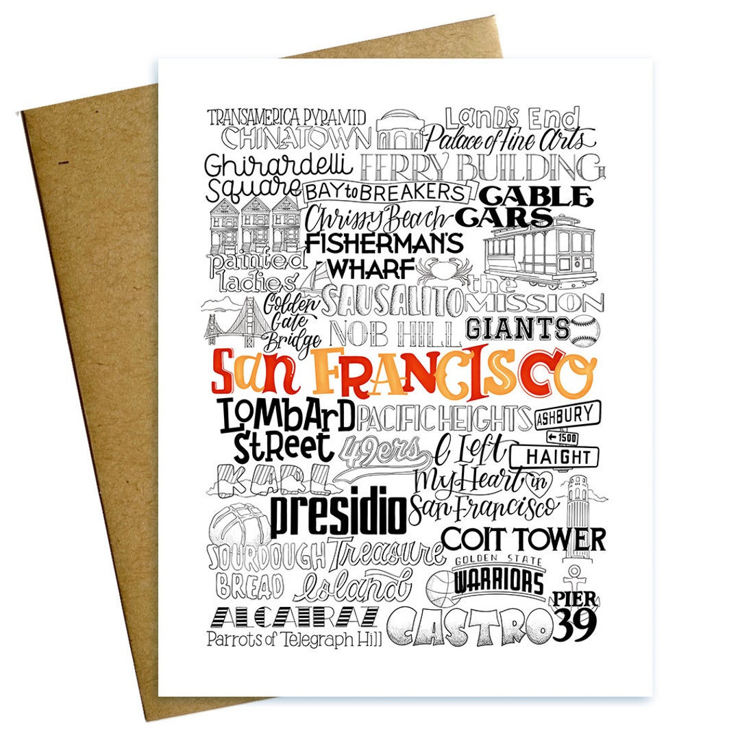 San Francisco Type Mashup Card - Etsy