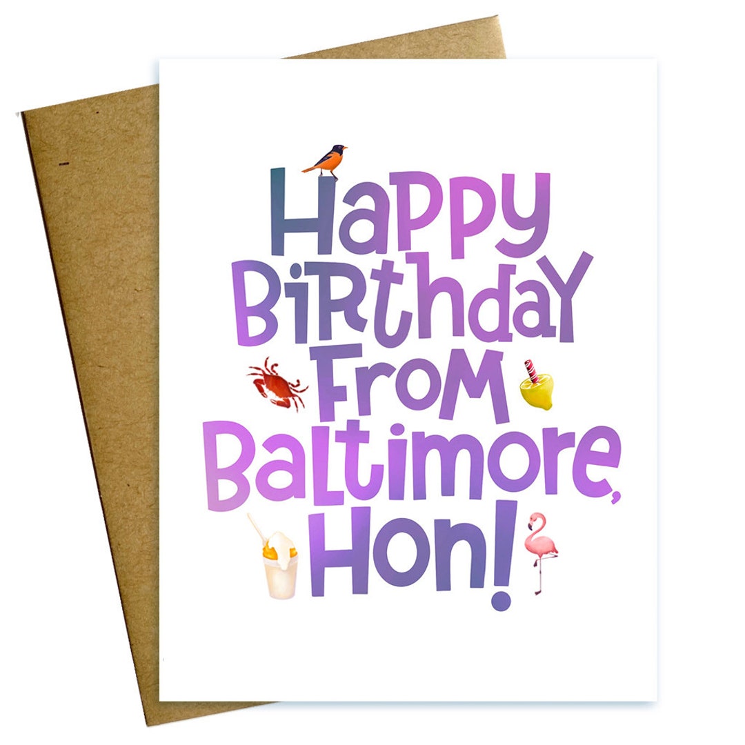 Happy Birthday From Baltimore Hon' Card - Etsy