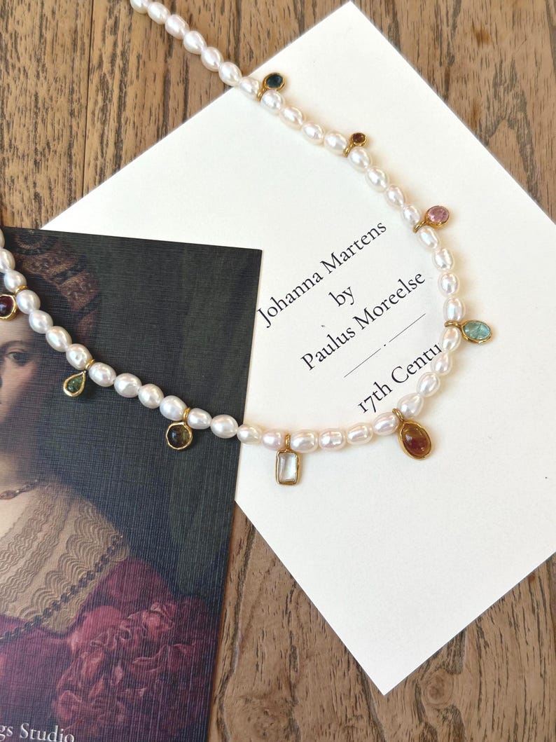 Tourmaline Pearl Necklace – Handmade Gemstone Jewelry, Freshwater ...