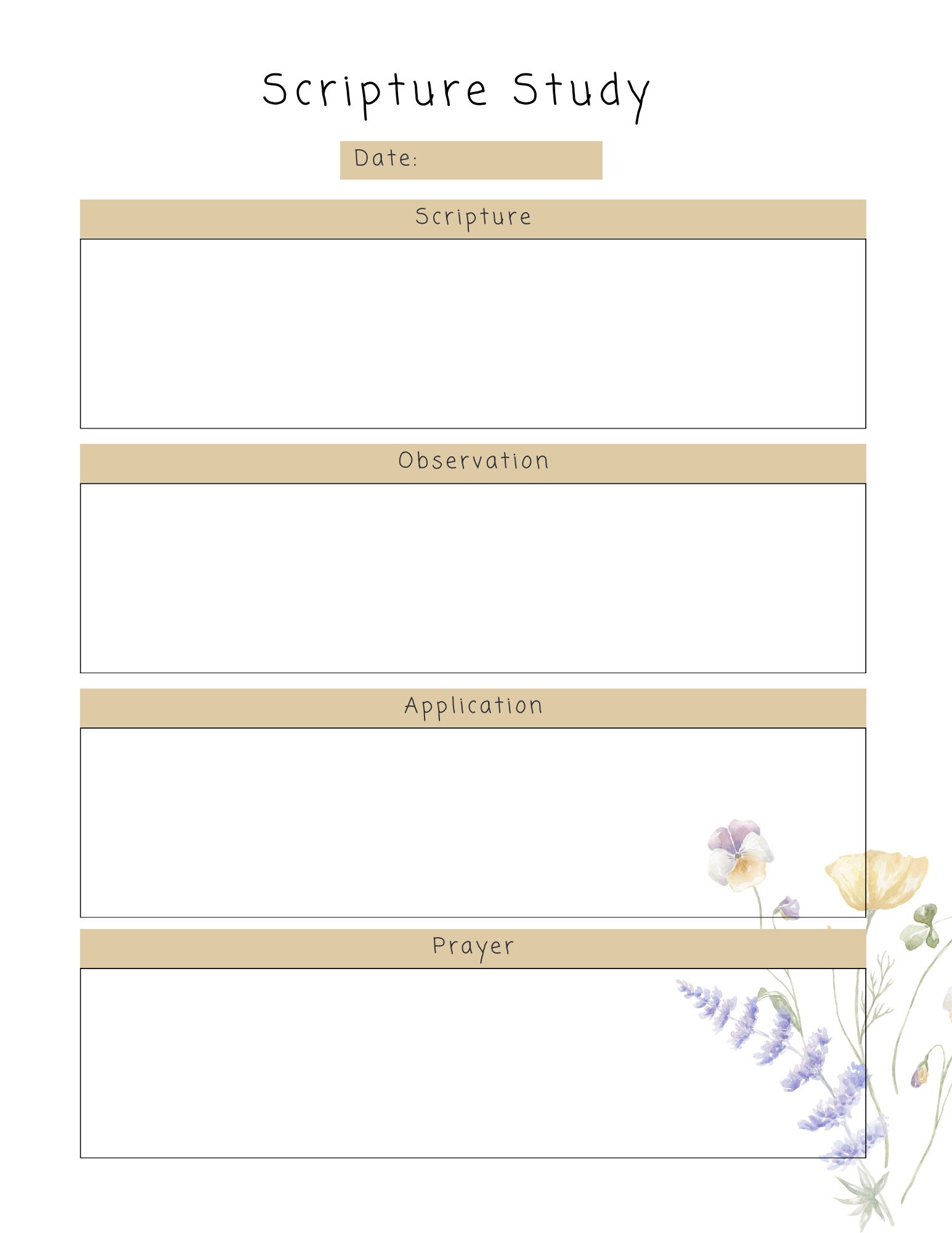 Womens Wildflower Watercolor Prayer Journal Gratitude Journal Mother's ...