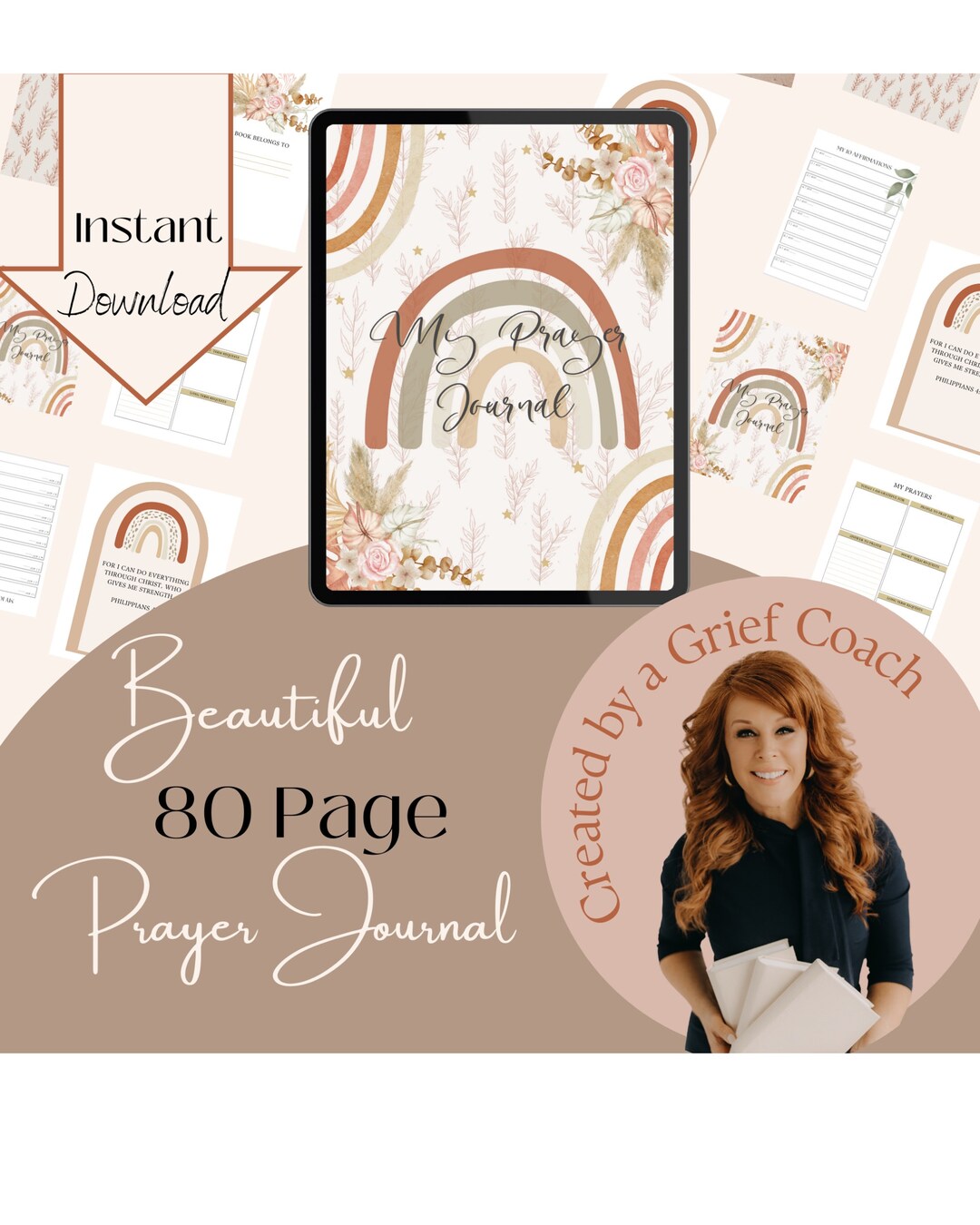 BOHO Prayer Journal, Bible Study, Easter Gift, Gratitude Journal ...