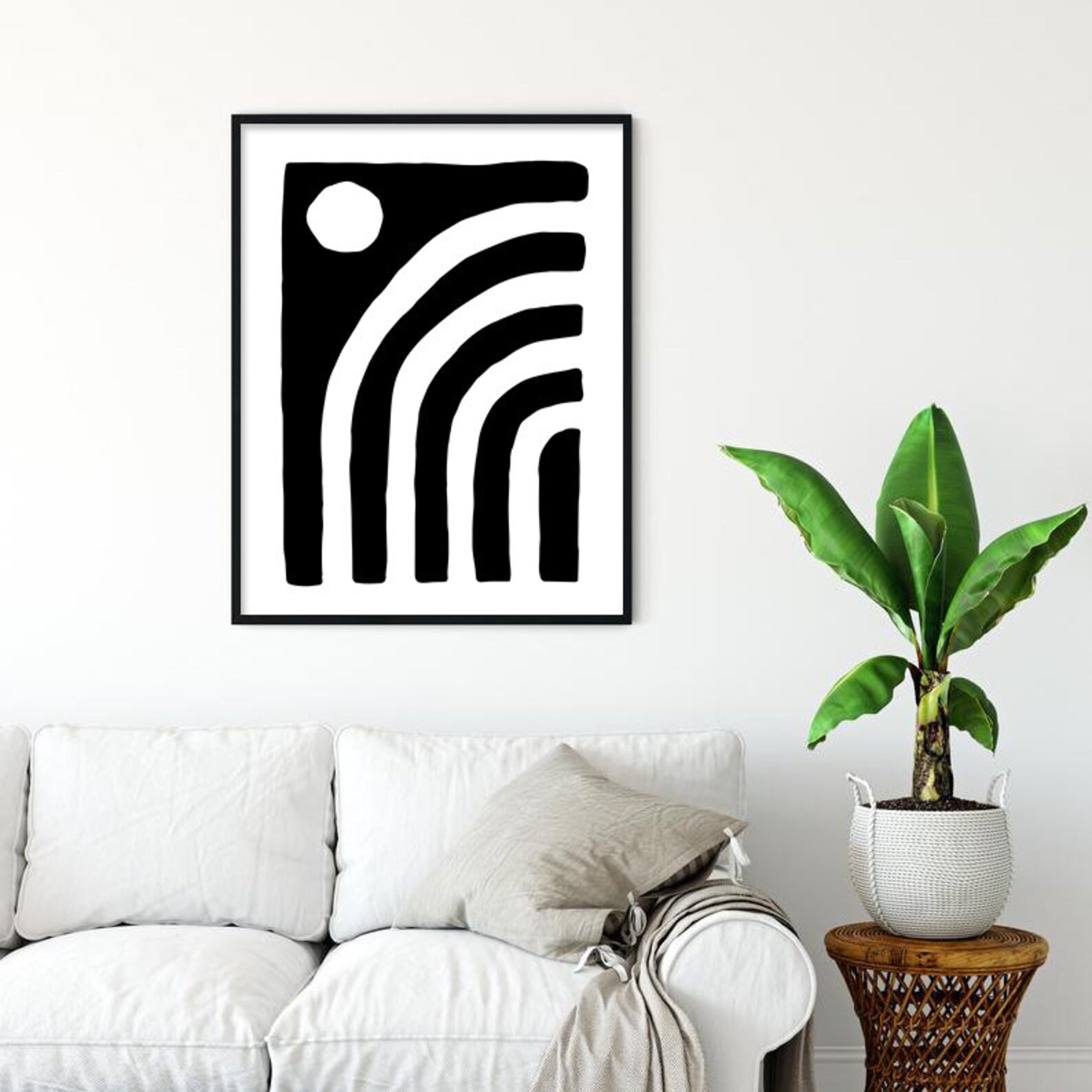 Set of 2 Daylight Nightlight Black and White Art Prints Instant ...