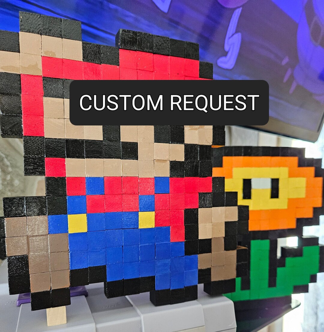 Custom Request Wood Pixel Art, Gift, Fathers Day, Game Room, 8 Bit ...