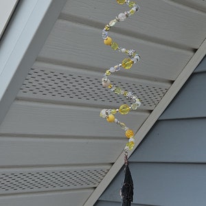 Yellow Beaded Memory Wire Suncatcher With Kyanite. - Etsy