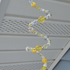 Yellow Beaded Memory Wire Suncatcher With Kyanite. - Etsy