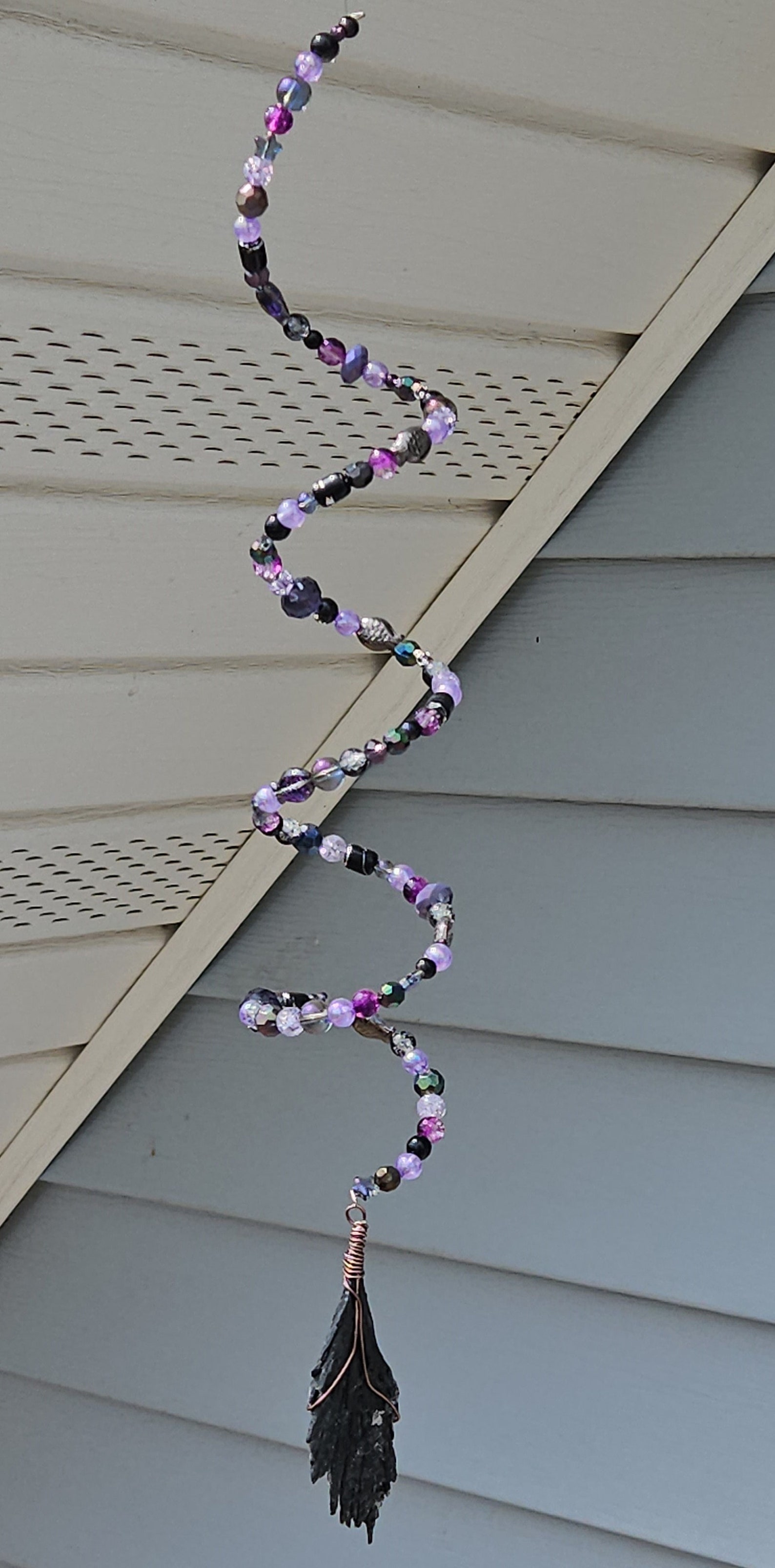 Purple Beaded Memory Wire Sun Catcher With Kyanite - Etsy