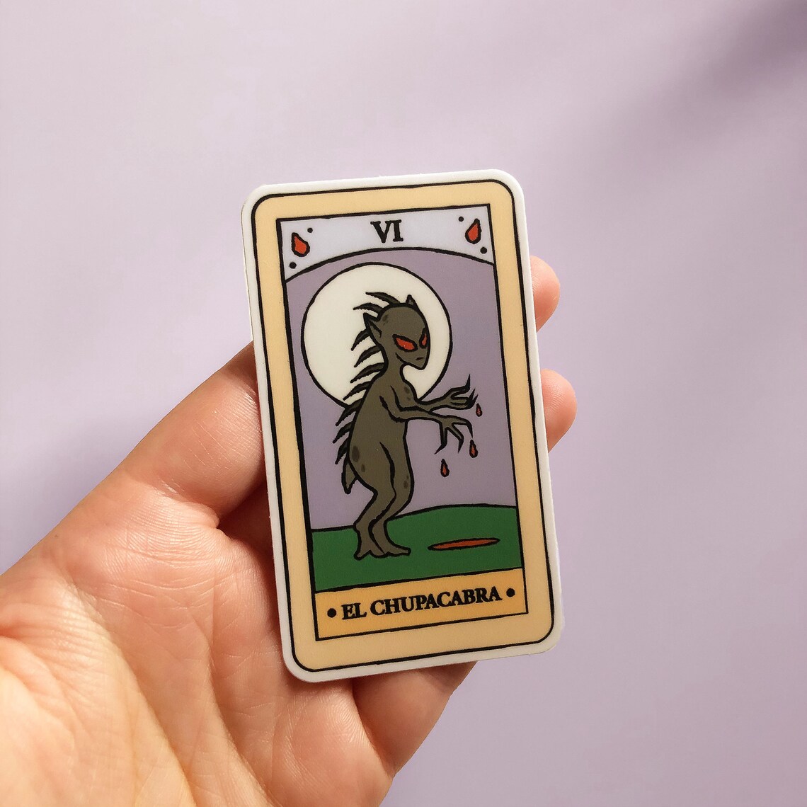 El Chupacabra Cryptid Tarot Card Vinyl Decal Sticker // - Etsy