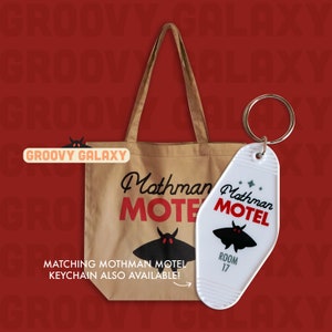 Mothman Motel Tote Bag // Kitschy Cryptid Spooky Retro Funny Novelty ...
