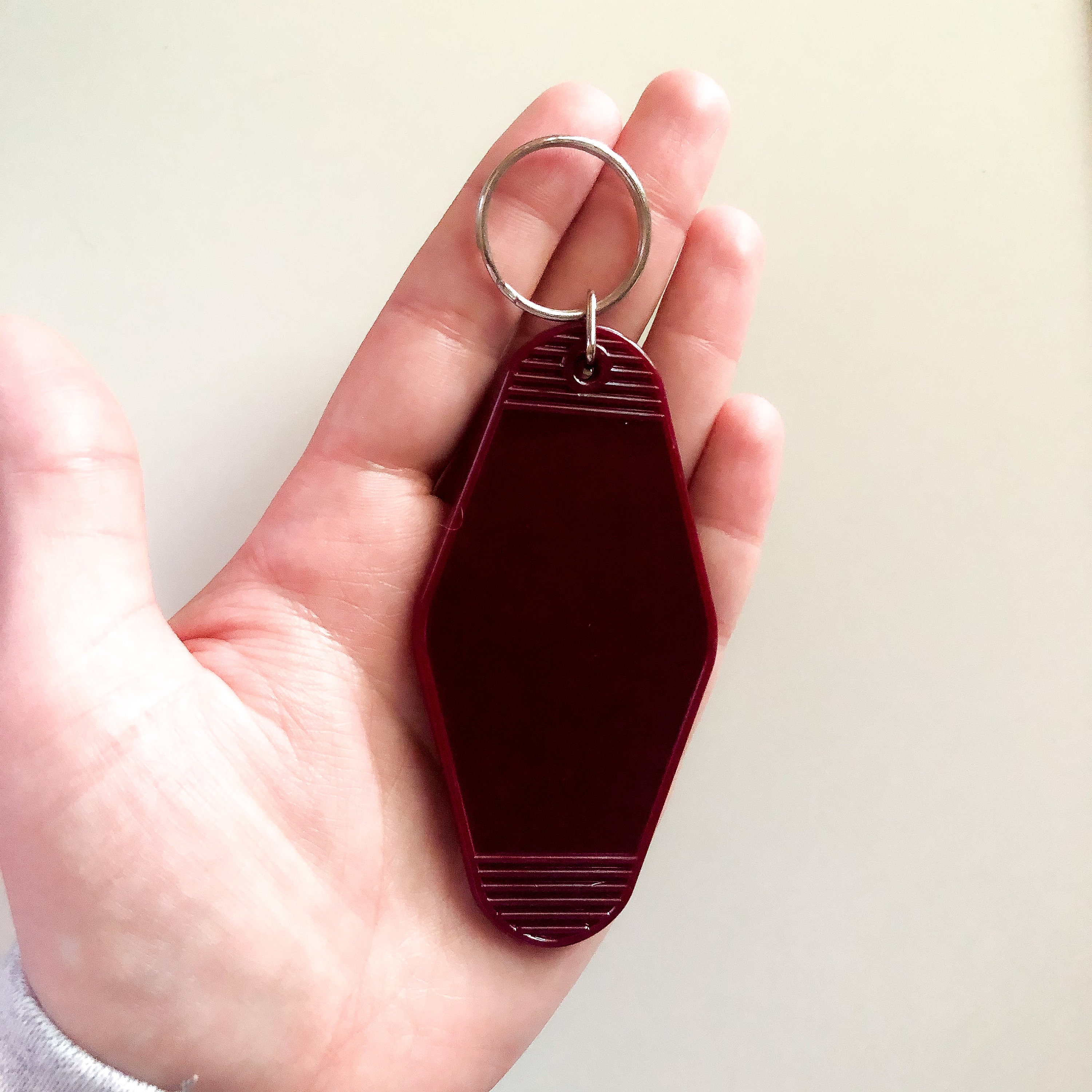 UFO Recovery Team Retro Burgundy Plastic Hotel Keychain // | Etsy