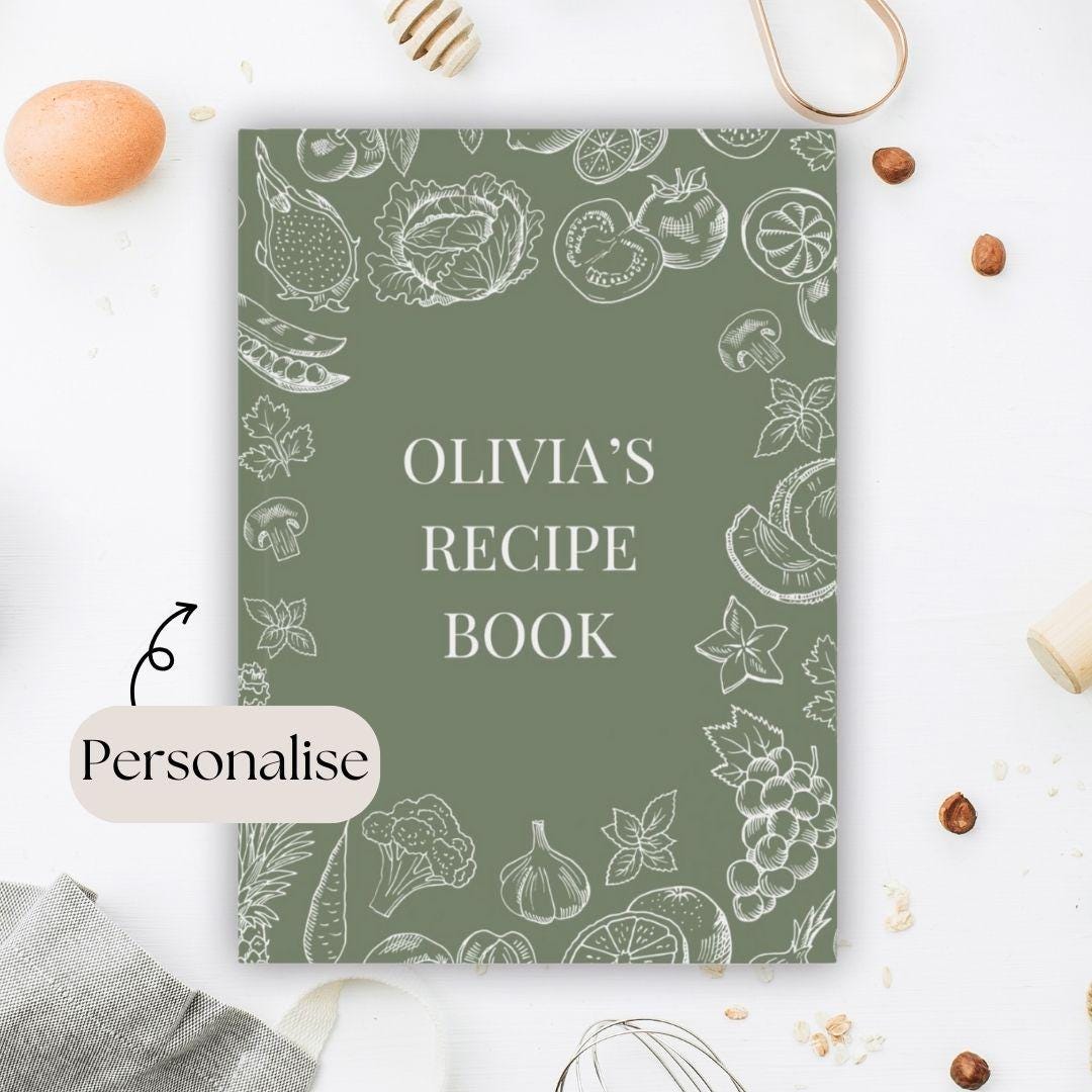 Personalised Recipe Book - Recipe Binder, Cooking Lover Present, Custom ...