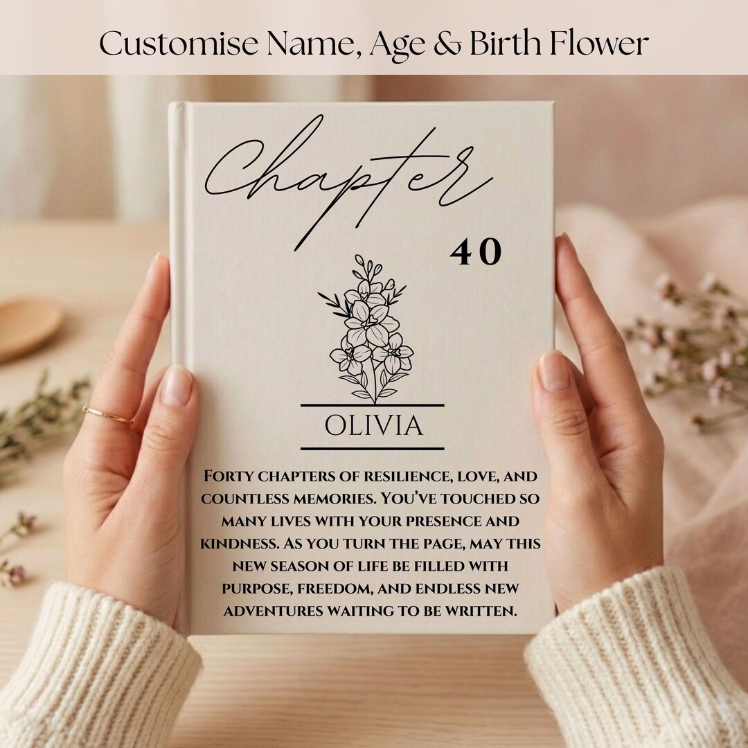 40th Birthday Gift for Her or Him-chapter 40 Name Journal, Birth Month ...