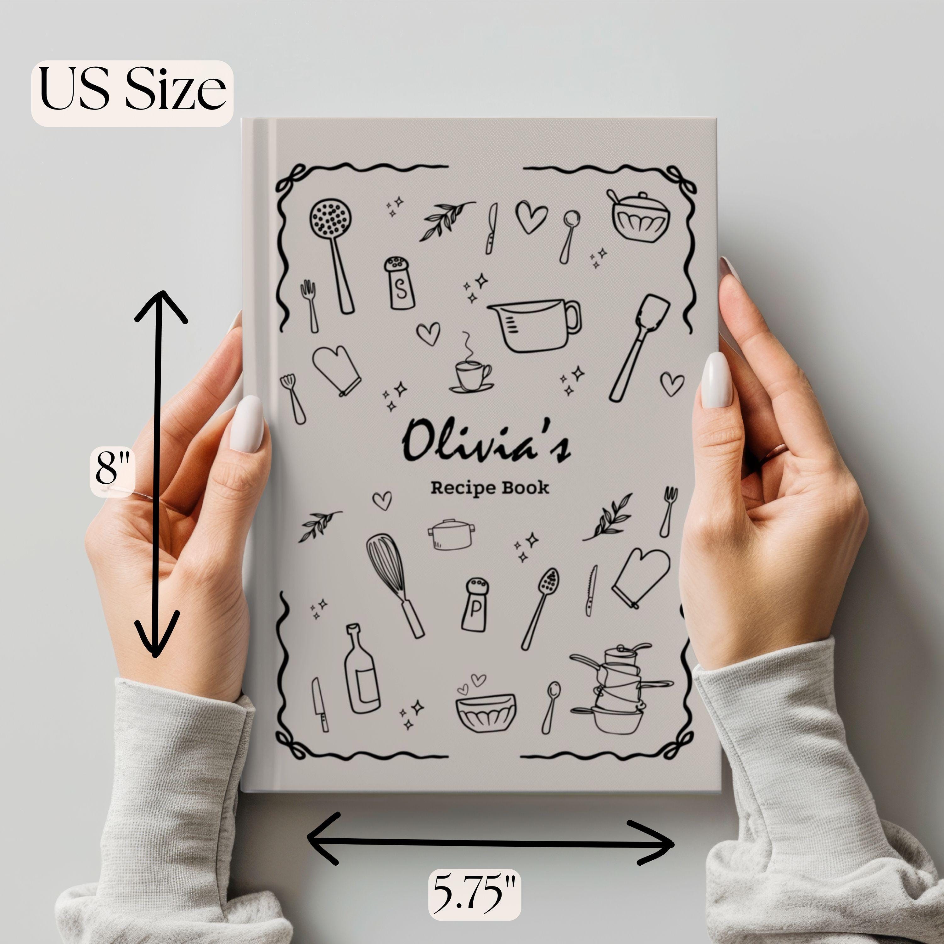 Cute Custom Blank Recipe Book - Name Blank Cookbook, DIY Family Recipe ...