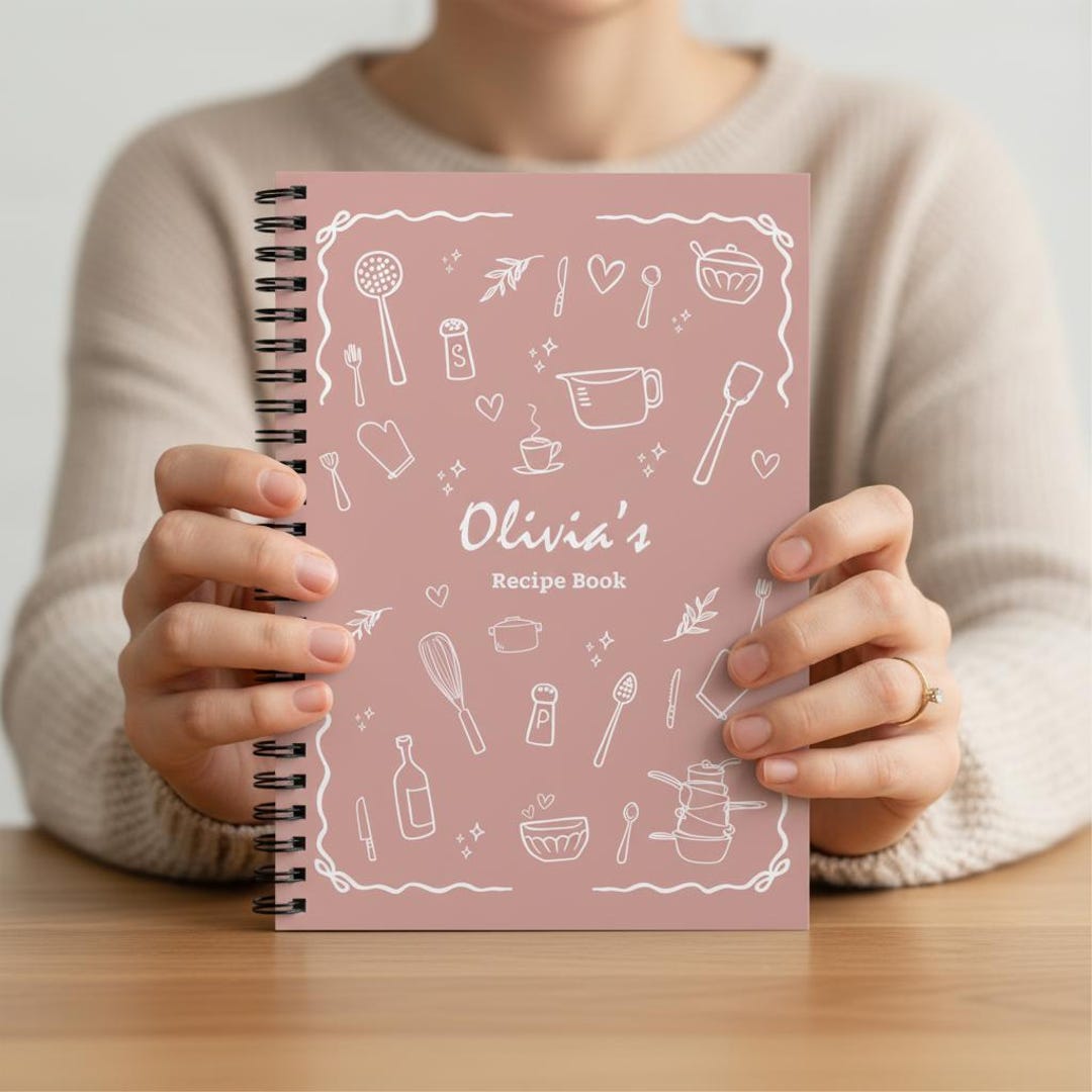 Cute Custom Blank Recipe Book - Name Blank Cookbook, A5 Spiral Recipe ...