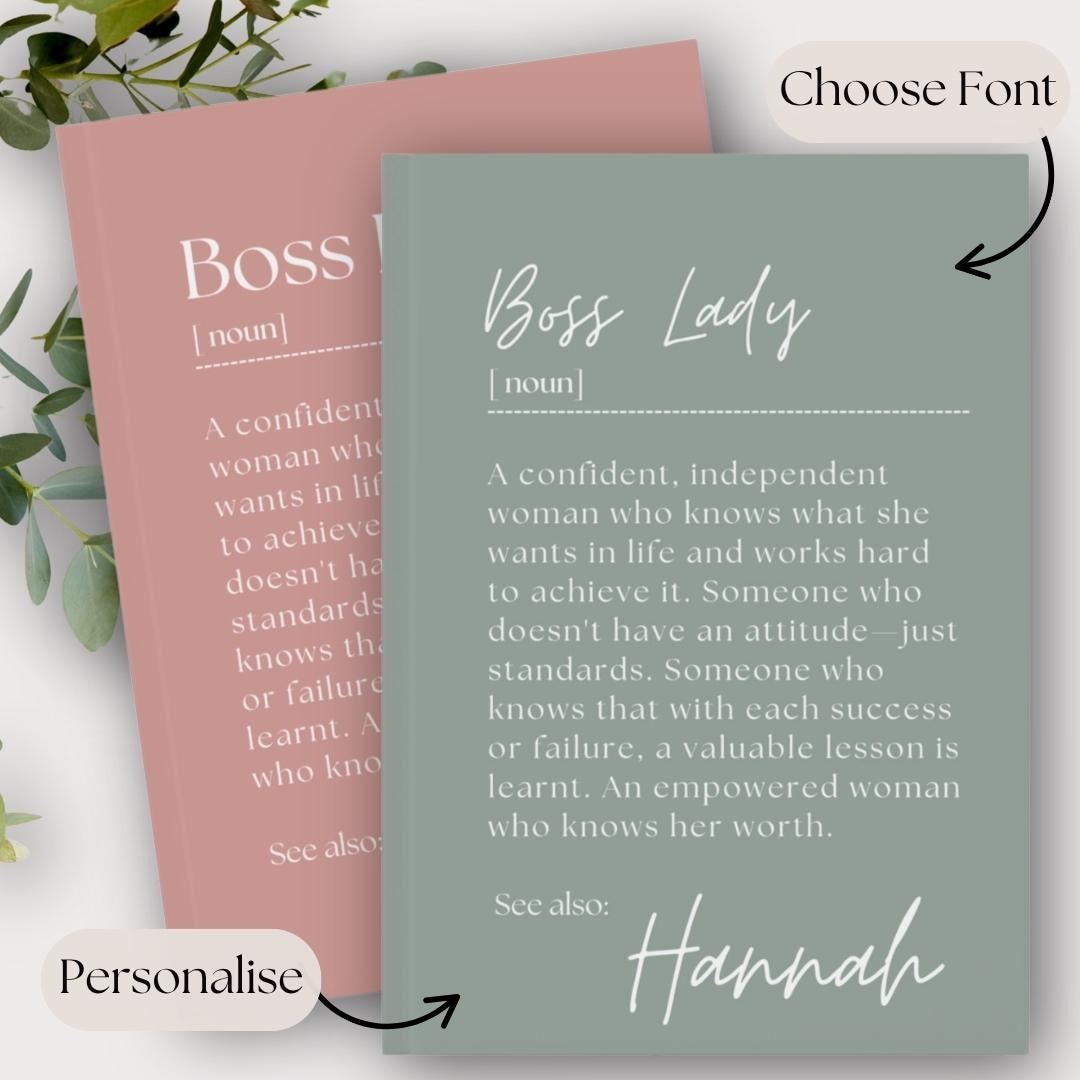 Boss Lady Journal - Empowerment Gift for Women, Custom Notebook for ...
