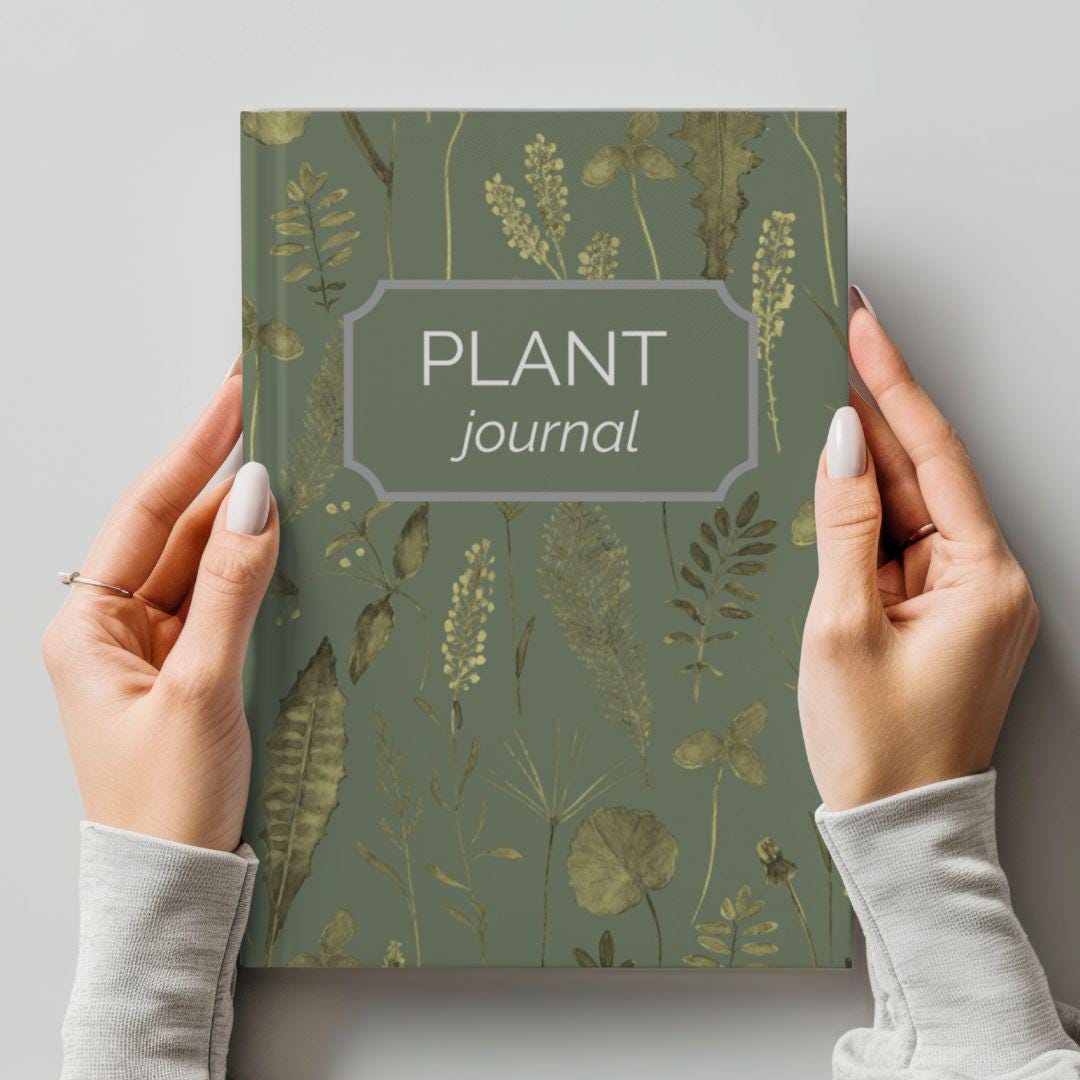 Botanical Plant Journal - Gift for Plant Lover, Minimalist Plant ...