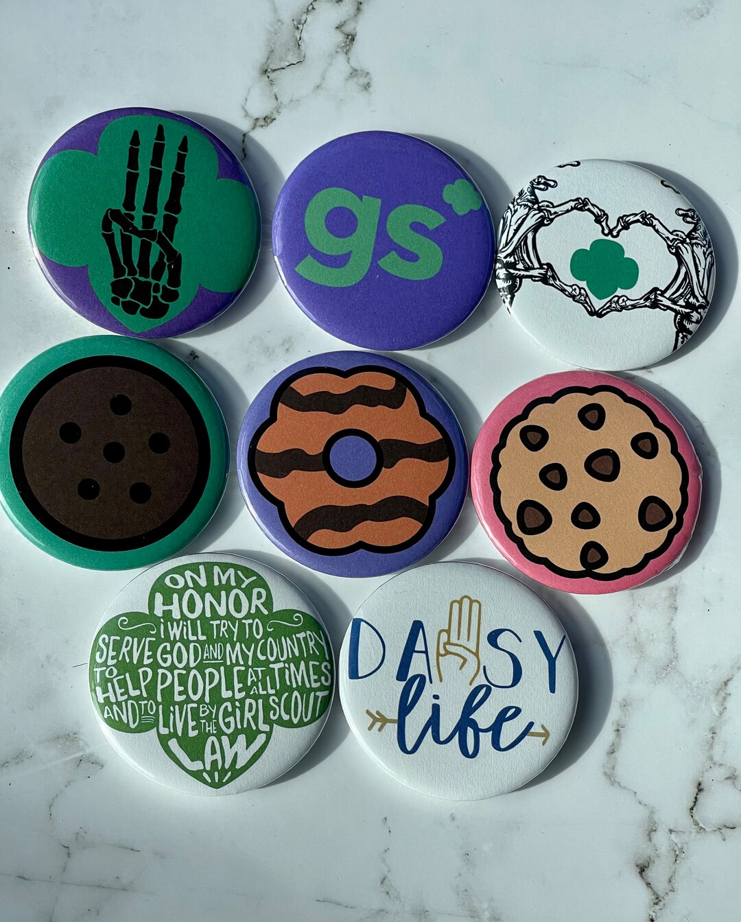 2.2 Inch 8 Pack Girl Scout Pinback Button, Girl Scout Button Badge ...