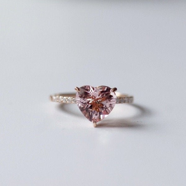 Heart Shaped Morganite Ring - Etsy