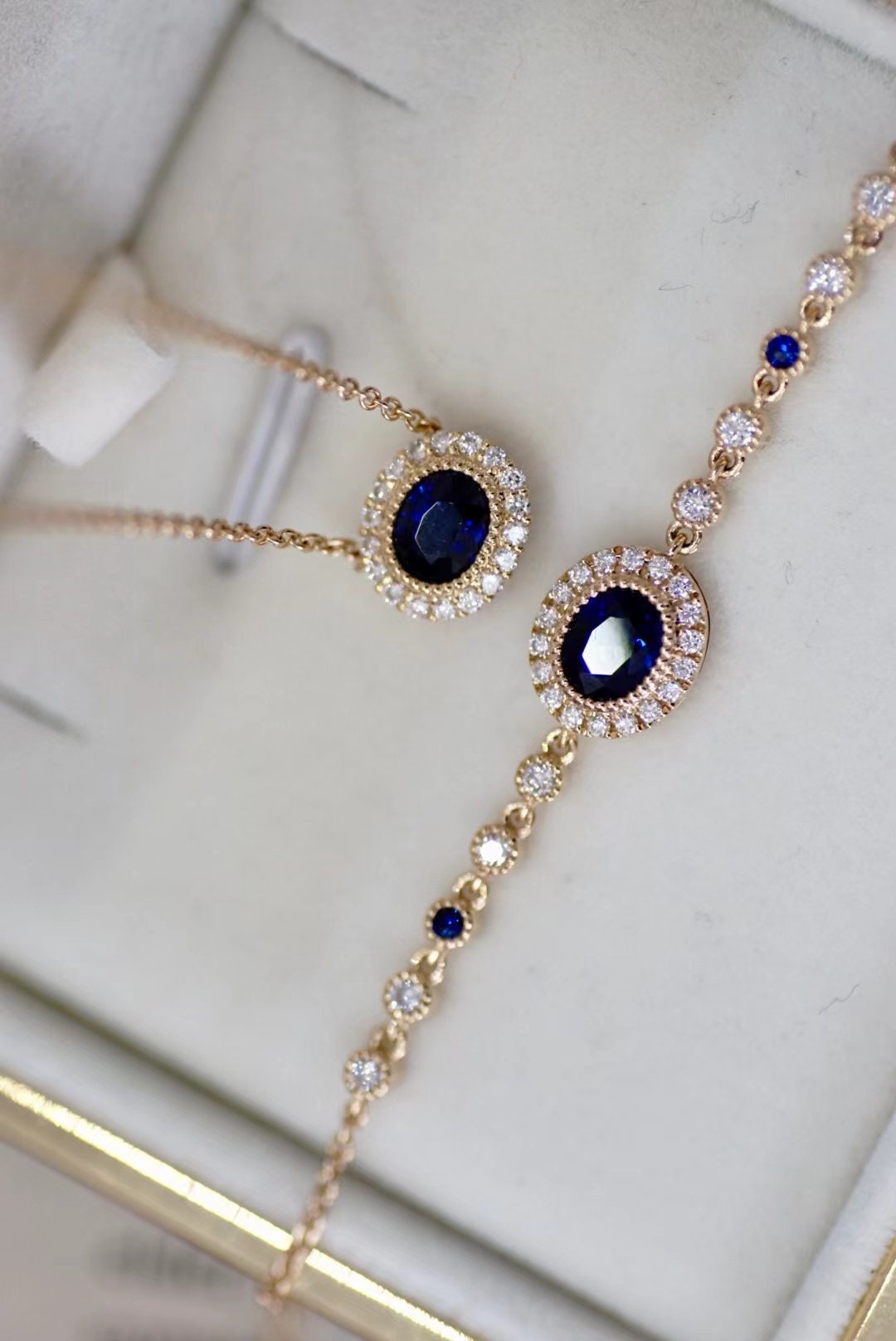 GRC Certified/royal Blue Sapphire Bracelet for Women/ 18k Solid Gold ...