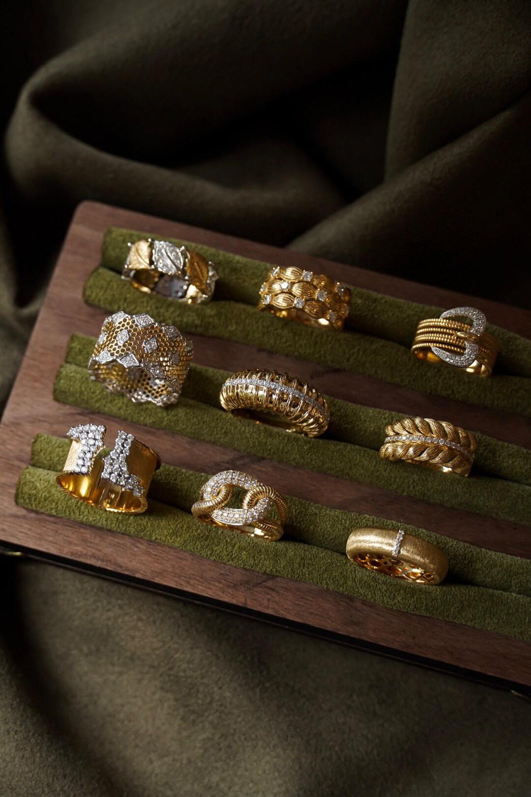 18K Solid Gold Stacking Rings /buccellati Style /gift for Her for Him ...