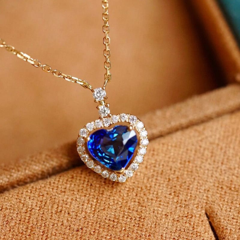 Blue Heart Necklace - Etsy