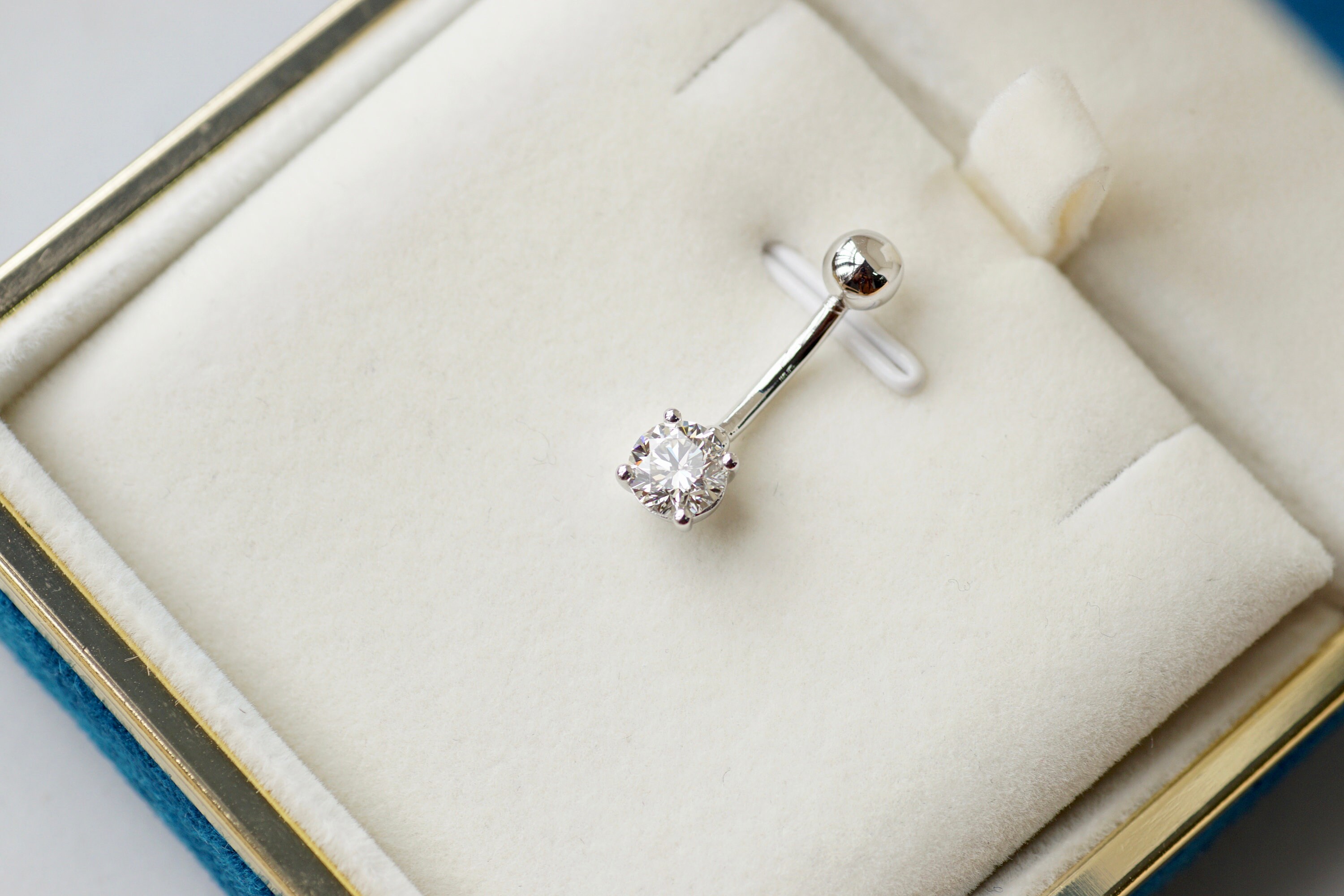 Gold Belly Button Ring, Piercing, 18k Gold Diamond Belly Button Ring ...