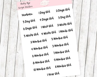 Weekly Baby Age Stickers - Etsy