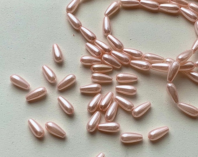 Blush Color Tear Drop Beads - Etsy