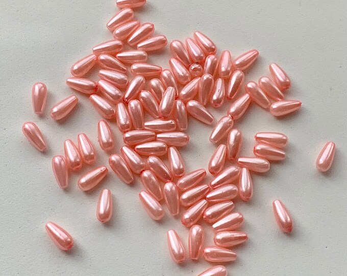 Rose Pink Color Tear Drop Beads - Etsy