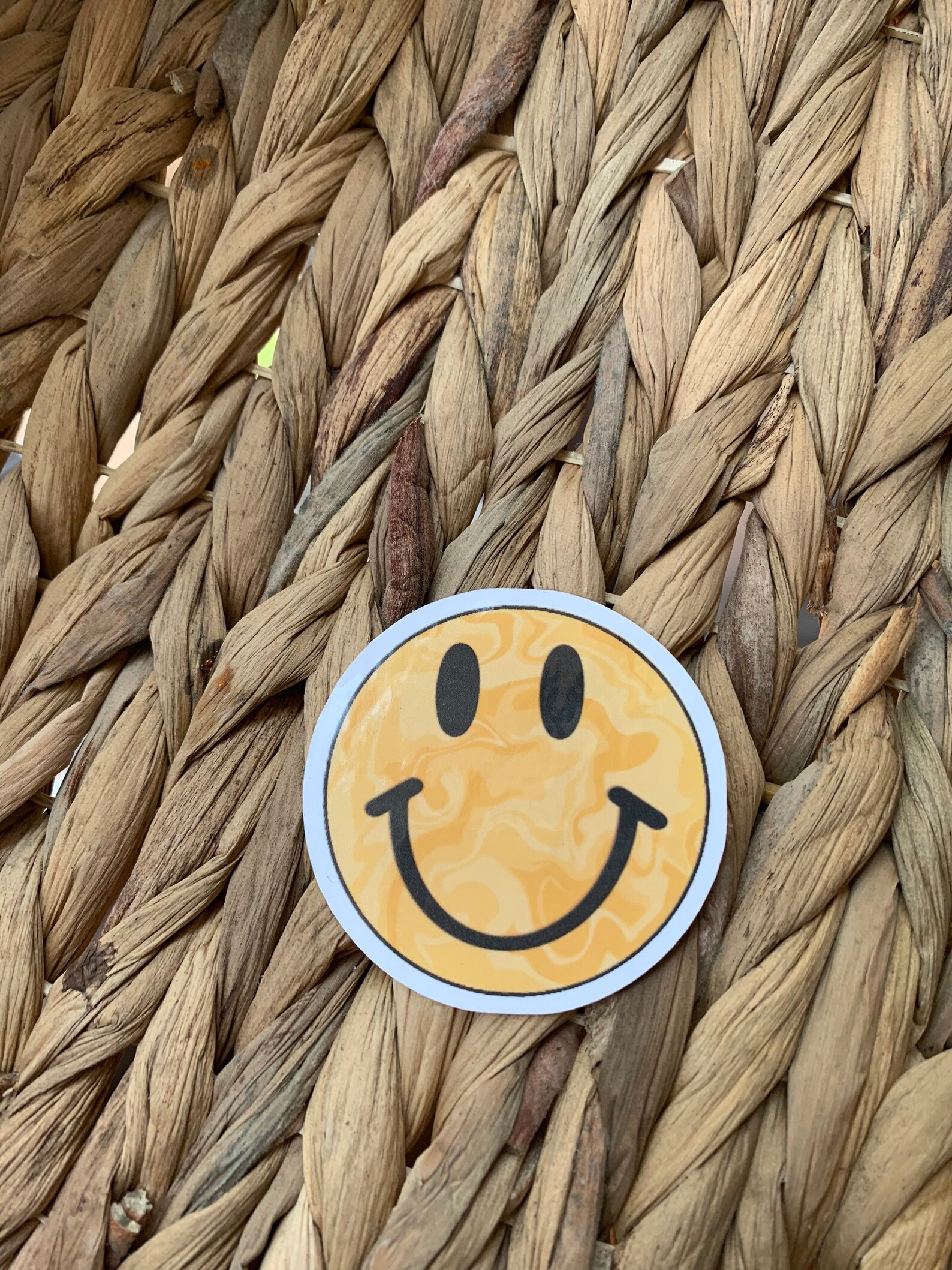 Yellow Smiley Face Sticker Happy Sticker Waterproof Sticker - Etsy
