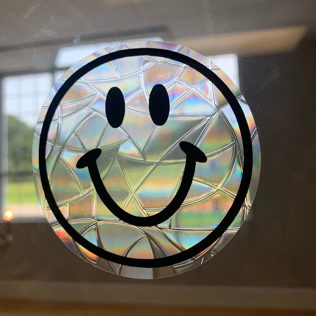 Smiley Face Sun Catcher, Sticker Window Cling, Prismatic Window Cling ...