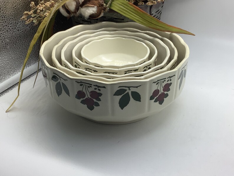 Beautiful Antique Set 5pc German Nesting Bowl Cherry Design - Etsy