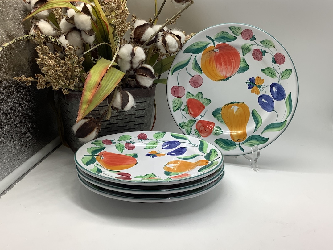 Beautiful Herend Village Pottery Set 4 Garden Party Hand-painted ...