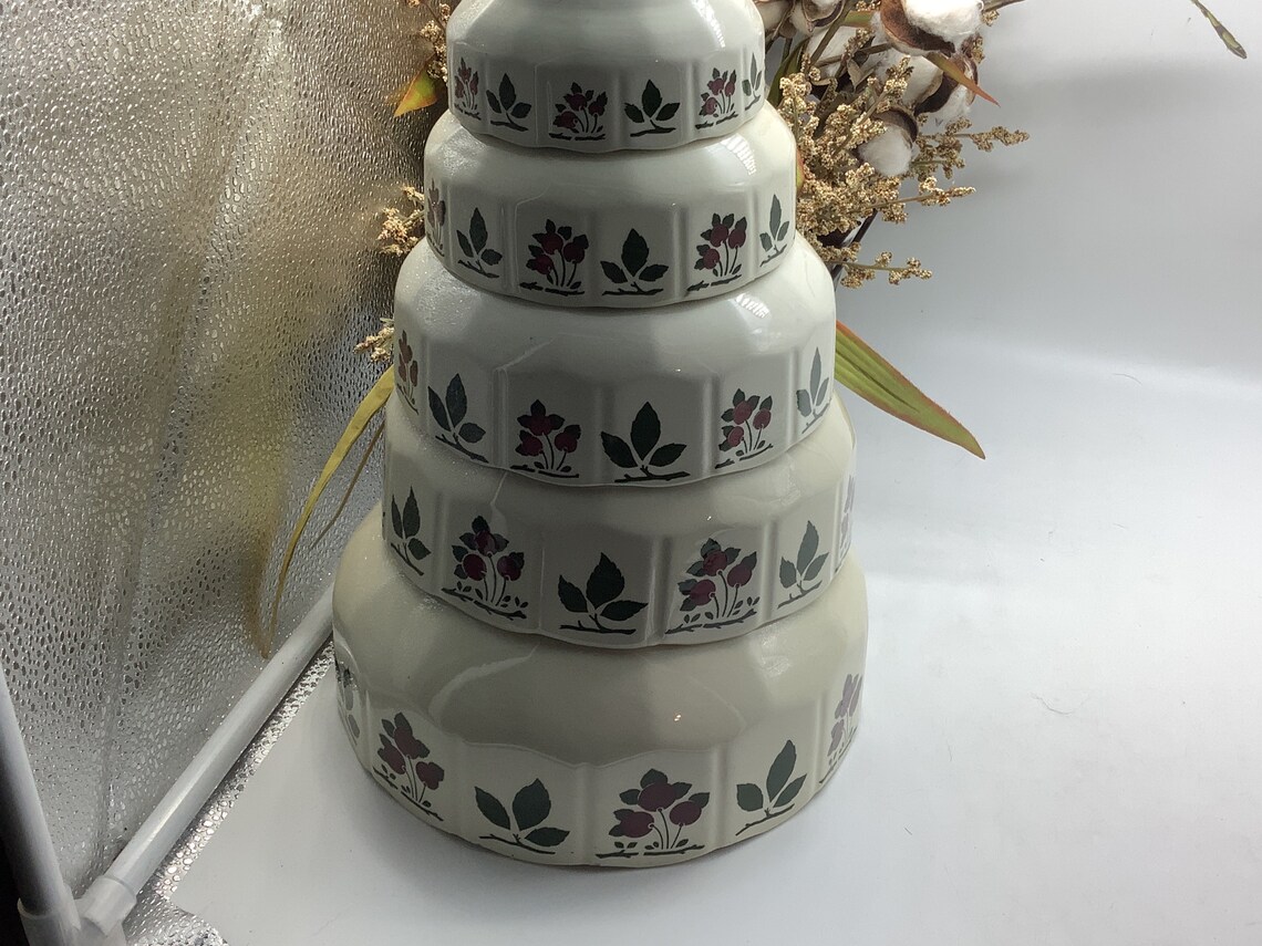 Beautiful Antique Set 5pc German Nesting Bowl Cherry Design - Etsy