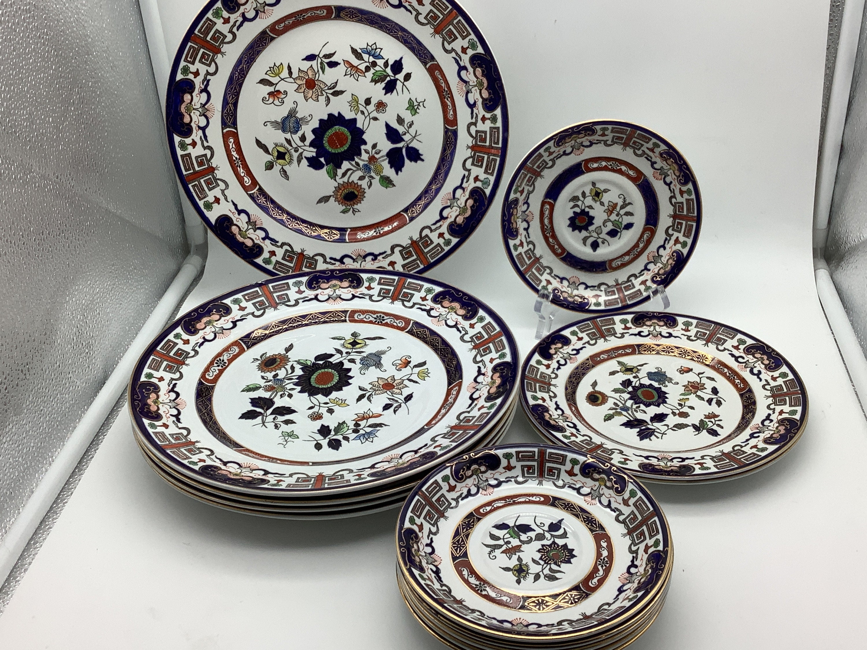 Vintage Set 12pc Asian Style Multicolored Gold Trim Nikko H491 ...