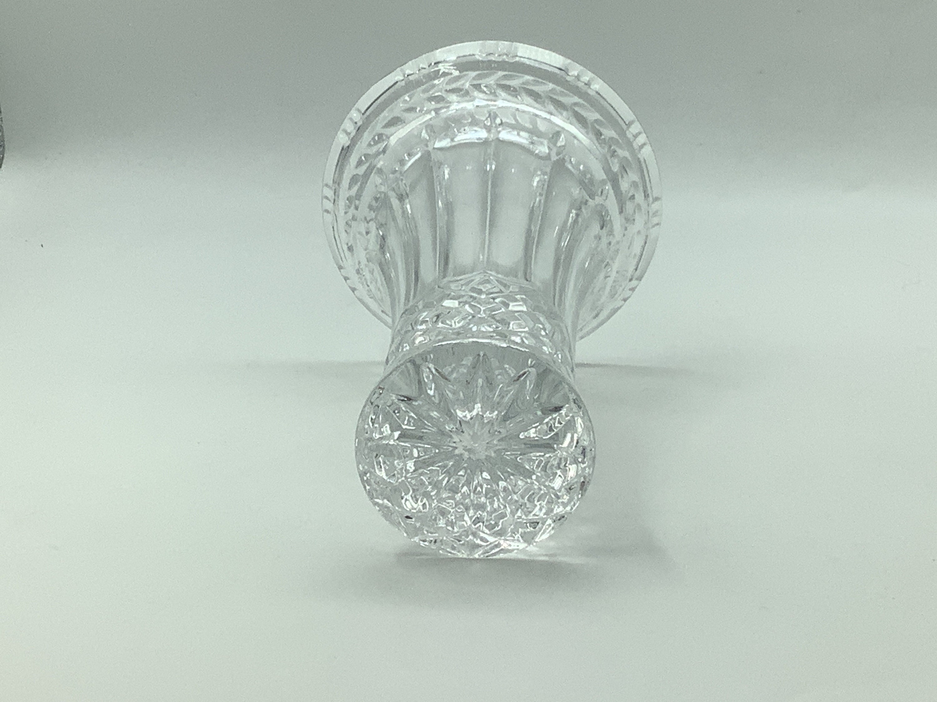 Bombay Crystal Clear Glass Diamond and Leave Pattern Vase - Etsy