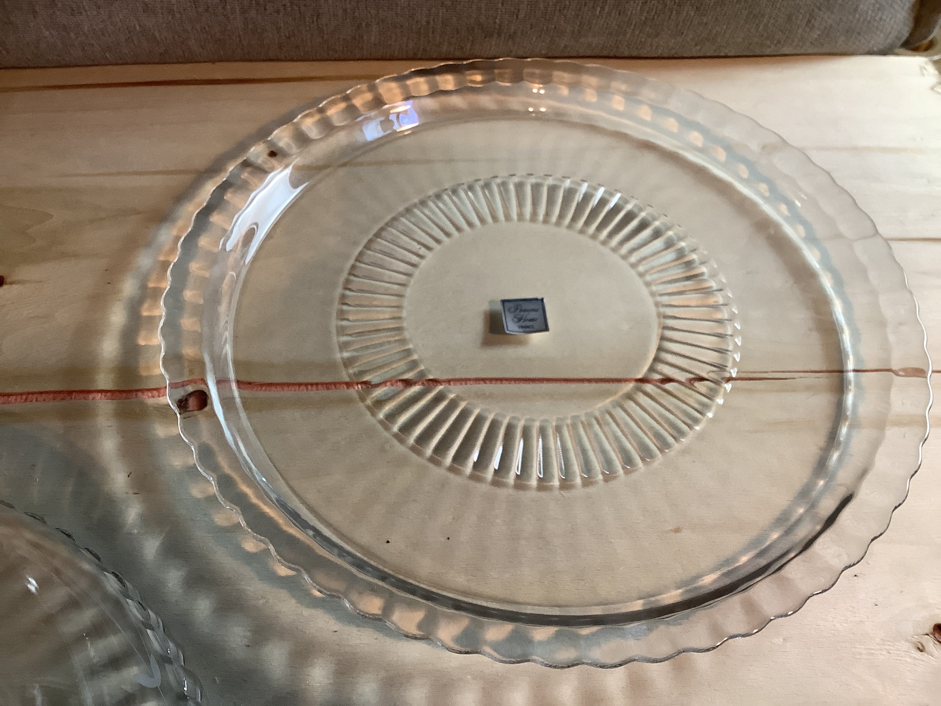 Princess House Crystal Clear Satin Glass Heritage Pie Cake Pastry Tray ...
