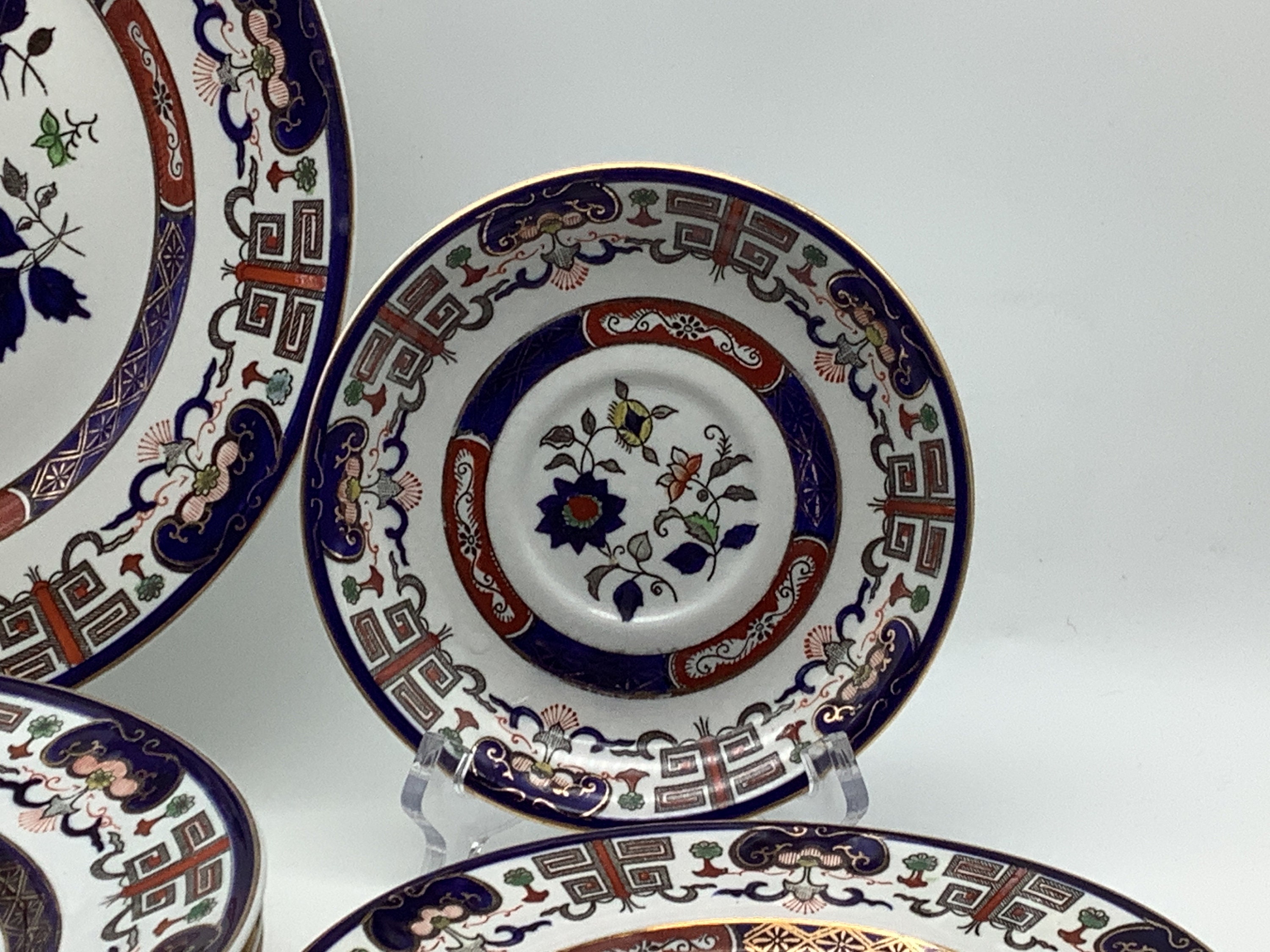 Vintage Set 12pc Asian Style Multicolored Gold Trim Nikko H491 ...