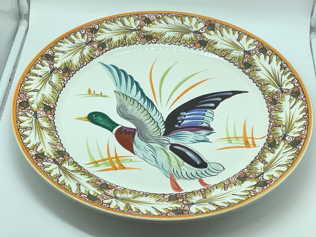 Hand Painted Mancioli Mallard Duck Platter: Italy, 17 7/8", Limited ...
