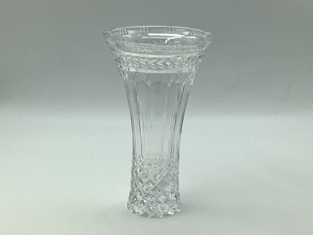 Bombay Crystal Clear Glass Diamond and Leave Pattern Vase - Etsy