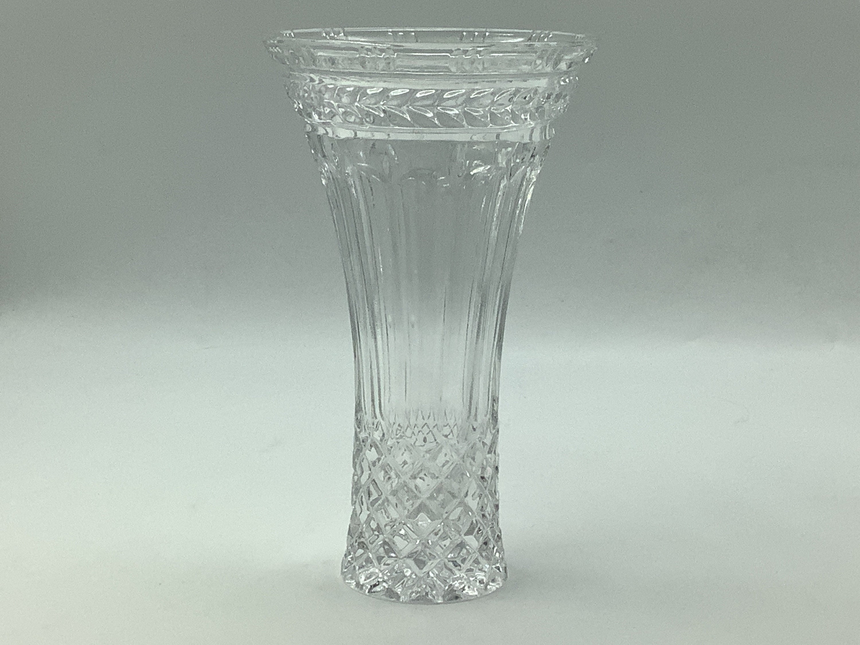 Bombay Crystal Clear Glass Diamond and Leave Pattern Vase - Etsy
