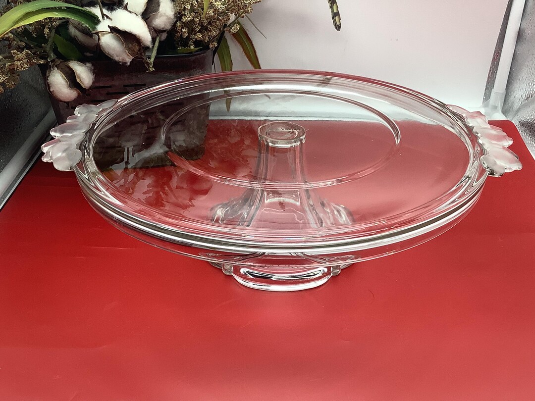 Mikasa Satin Rose Clear Glass Cake Plate Stand - Etsy