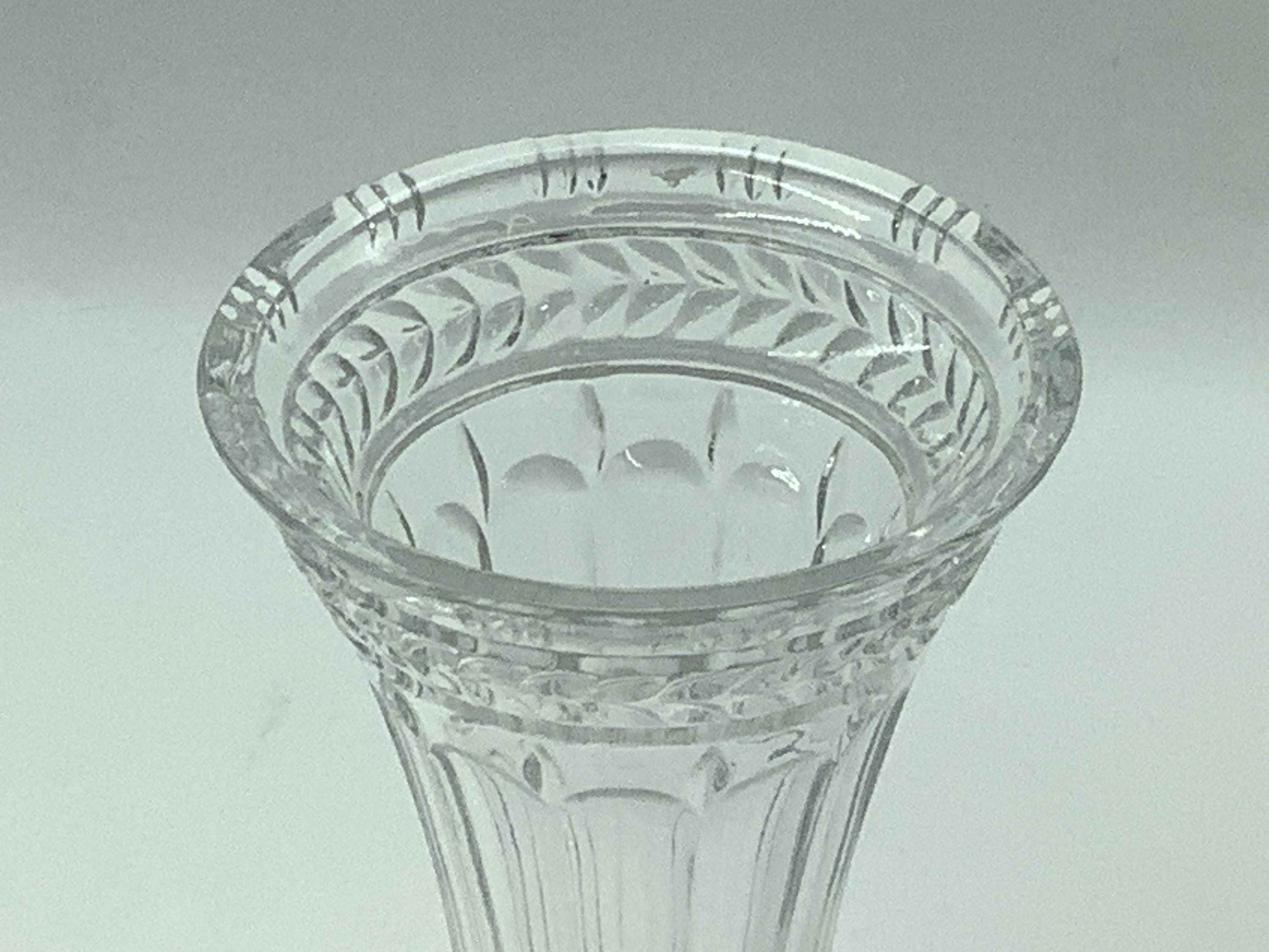 Bombay Crystal Clear Glass Diamond and Leave Pattern Vase - Etsy