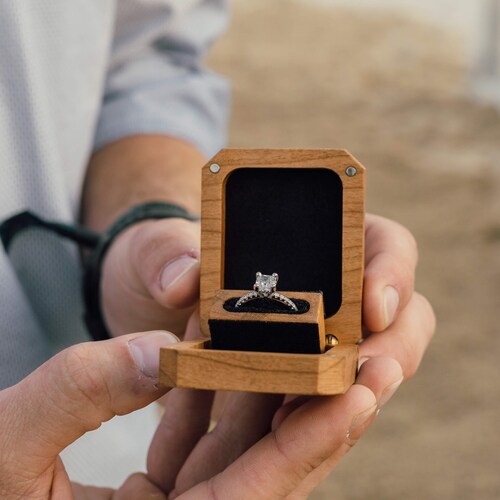 Personalized Slim Engagement Ring Box Wedding Ring Box - Etsy