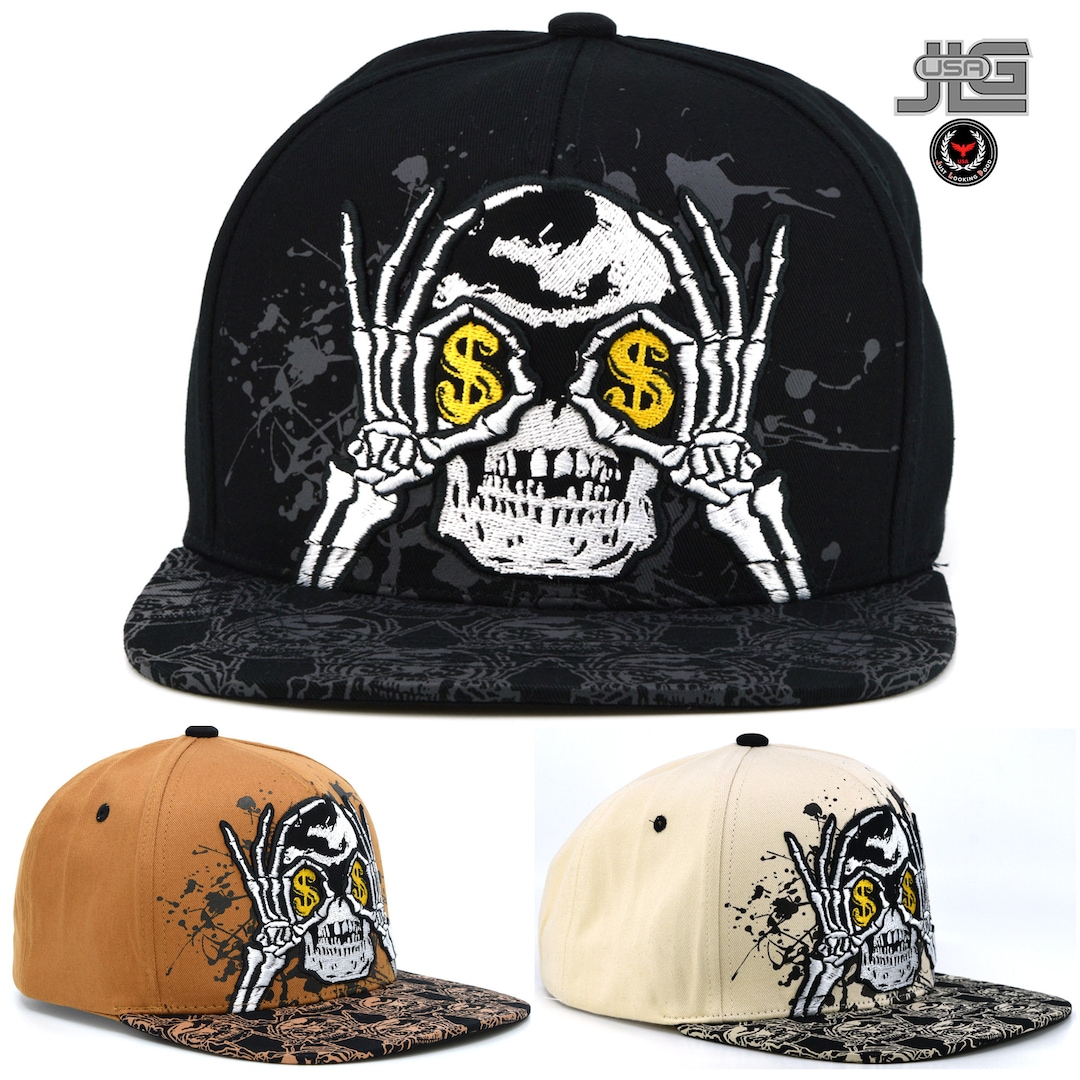 Skull New Leader TL Embroidery Snapback Hat Skulls Adult Men Adjustable ...